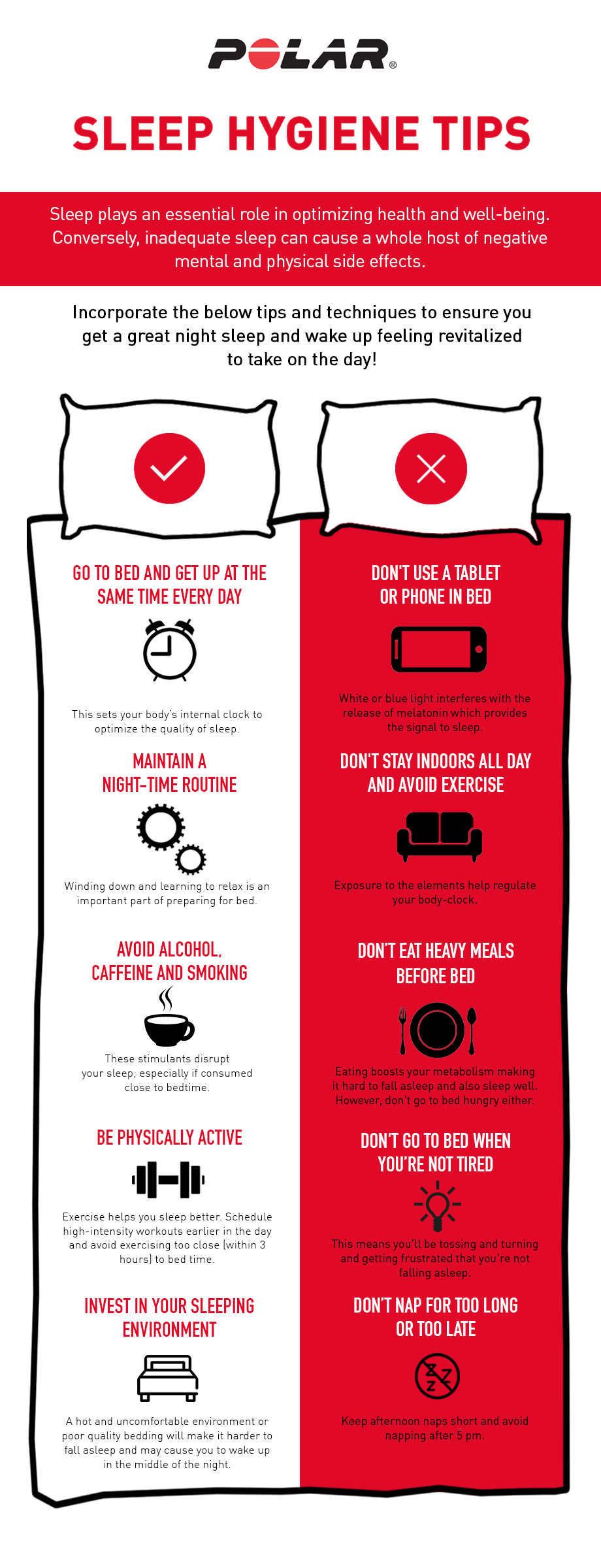 Sleep hygiene tips | Infographic | Polar Blog Sleep hygiene tips | Infographic | Polar Blog